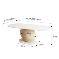 China Nordic Hotel Restaurant Furniture Minimalist Style Wood Creative Personality Oval Marble Dining Table for sale