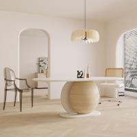 China Nordic Hotel Restaurant Furniture Minimalist Style Wood Creative Personality Oval Marble Dining Table for sale