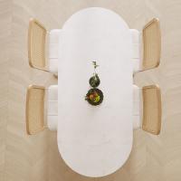 China Nordic Hotel Restaurant Furniture Minimalist Style Wood Creative Personality Oval Marble Dining Table for sale