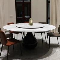 China Sturdy Hotel Restaurant Furniture Round Shape Natural Marble Dining Table for sale