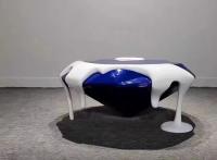 China Multi Colour Fiberglass Coffee Table Unique Italian Design Diamond Lava Shape for sale