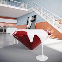 China Multi Colour Fiberglass Coffee Table Unique Italian Design Diamond Lava Shape for sale