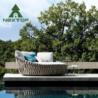 China Bedroom Garden Line Daybed Lounger Bed Outdoor Furniture Rattan Bed for sale