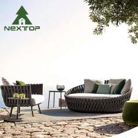 China Bedroom Garden Line Daybed Lounger Bed Outdoor Furniture Rattan Bed for sale