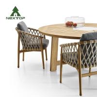 China Durable Simple Patio Furniture Garden Table And Chairs Teak Outdoor Dining Set for sale