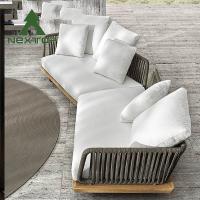 China Woven Outdoor Tuft Rope Sofa Thick Cushion Villa Patio Backyard Garden Furniture for sale