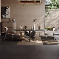 China Fashionable Hotel Restaurant Furniture Marble Butterfly Shape Metal Base Dining Table for sale