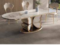 China Fashionable Hotel Restaurant Furniture Marble Butterfly Shape Metal Base Dining Table for sale