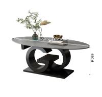 China Minimalist Italian Creative Oval Marble Top Coffee Table Customized Size for sale
