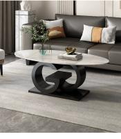 China Minimalist Italian Creative Oval Marble Top Coffee Table Customized Size for sale