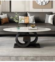 China Minimalist Italian Creative Oval Marble Top Coffee Table Customized Size for sale