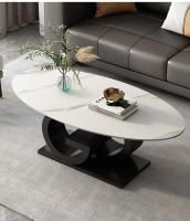 China Minimalist Italian Creative Oval Marble Top Coffee Table Customized Size for sale