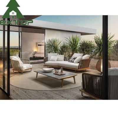 China Rope Outdoor Poolside Sectional Sofa Set Large Bulk Luxury Garden Sets for sale