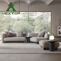 China Modern Sofa Cream Style Casual Lobby Reception Sofa Set Cotton Fabric for sale