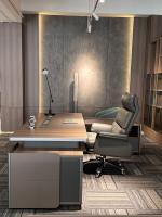 China North American Straight Grain Walnut Boss Desk And Chairs Complete Set for sale