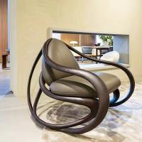 China Black Walnut Recliner Armchair Balcony Lazy Chair Leisure Solid Wood Chair for sale