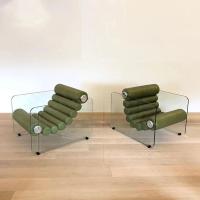 China Simple Transparent Acrylic Leisure Single Chair Fiberglass Shaped Recliner for sale