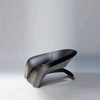 China Creative Black Hotel Lobby Furniture  Leather Aircraft Chair Leisure And Public Cafe for sale