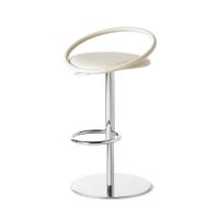China Adjustable Stylish Bar Stools Modern White Minimalist SS Base For Casual Entertainment Area for sale