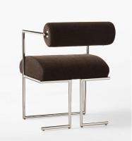 China Elegant Stainless Steel Dining Chair Book Chair Creative Backrest Leisure Armchair for sale