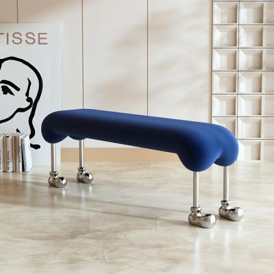 China Velvet Star Hotel Bed End Stool Cream Style Dog Stool for sale