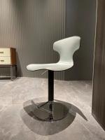China Adjustable Stylish Bar Stools Modern White Minimalist SS Base For Casual Entertainment Area for sale
