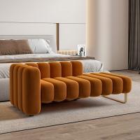 China Modern Velvet Fabric Backrest Bedside Stool Bedroom Toffee Chair Lazy Sofa for sale
