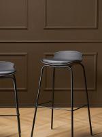 China Classic Black Bar Stool Light Weight And Sophisticated Leather Bar Chairs for sale