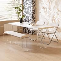 China Transparent Suspended Acrylic Bench Living Room Doorway Shoe Dining Bench for sale