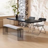 China Transparent Suspended Acrylic Bench Living Room Doorway Shoe Dining Bench for sale