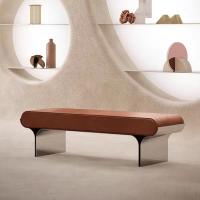 China Fashion Living Room Sofa Stainless Steel Hotel Room Bedside Bench Matte Finish for sale