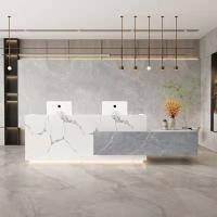 China Commercial Hotel Lobby Furniture Upscale Hotel Reception 5 Models Open Front Desk for sale