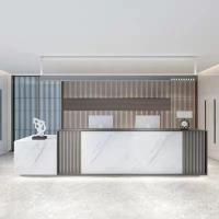 China Commercial Hotel Lobby Furniture Upscale Hotel Reception 5 Models Open Front Desk for sale