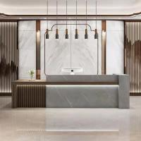 China Commercial Hotel Lobby Furniture Upscale Hotel Reception 5 Models Open Front Desk for sale