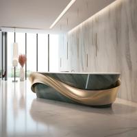 China Luxury Hotel Reception Front Desk With Marbling And Metal Custom for sale