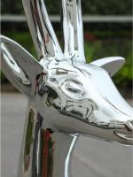 China Hotel Decor Deer Stainless Steel Mirror Sculpture Garden Scenic Courtyard Park for sale