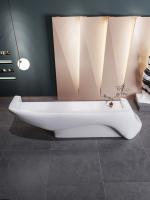 China White Lacquered Fiberglass Reception Desk For Hotel Lobby Beauty Salon for sale