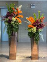China Golden Stainless Steel Outer Frame Planter Plant Bottle For Hotel for sale