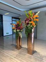 China Golden Stainless Steel Outer Frame Planter Plant Bottle For Hotel for sale