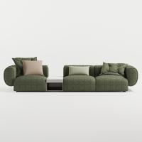 China Luxury Comfort Sofa Furniture Set Green Fabric Elegant Interior Decoration for sale
