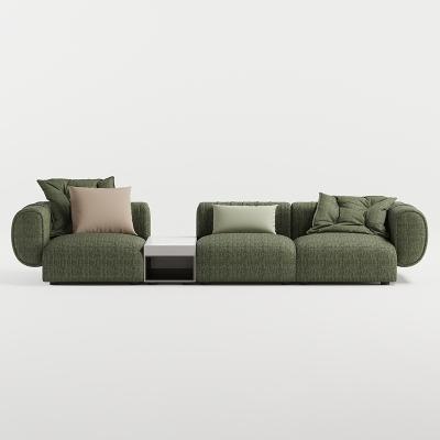 China Luxury Comfort Sofa Furniture Set Green Fabric Elegant Interior Decoration for sale