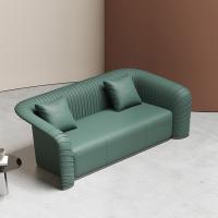 China HD Sponge Hotel Lobby Furniture Luxury Sofa Sets With Green Leather for sale