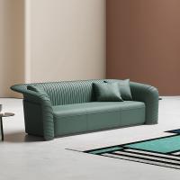 China HD Sponge Hotel Lobby Furniture Luxury Sofa Sets With Green Leather for sale