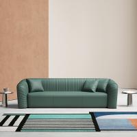 China HD Sponge Hotel Lobby Furniture Luxury Sofa Sets With Green Leather for sale
