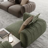 China Luxury Comfort Sofa Furniture Set Green Fabric Elegant Interior Decoration for sale