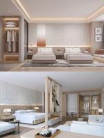 China Customised Modern 5 Star Bedroom Furniture Standard Comfortable Wooden Beds for sale