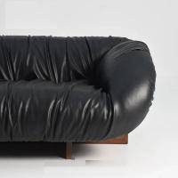 China High End Five Star Hotel Presidential Suite Reception Pleated Leather Sofa for sale