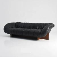 China High End Five Star Hotel Presidential Suite Reception Pleated Leather Sofa for sale