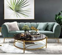 China Modern Interior Green Velvet Sofa For Star Hotel Room Reception for sale