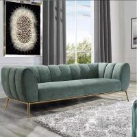 China Modern Interior Green Velvet Sofa For Star Hotel Room Reception for sale
